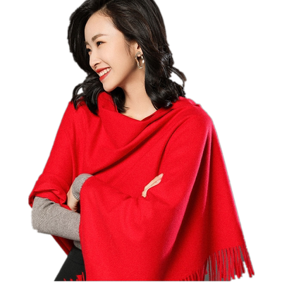 年会中国红围巾定制logo刺绣图案