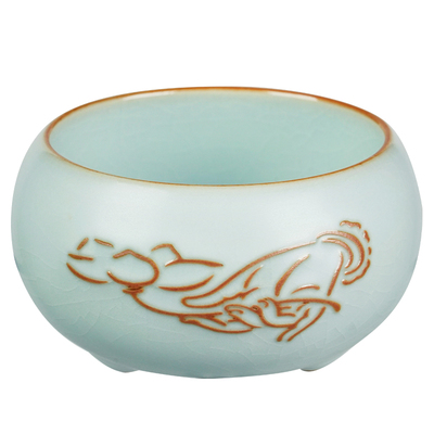 青澹汝窑主人杯景德镇手工陶瓷