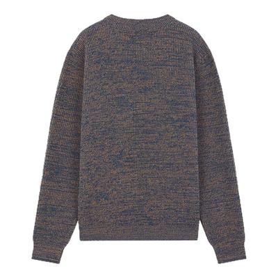 Maison Kitsune日常通勤男士拼色字母图案圆领长袖毛衣银泰百货