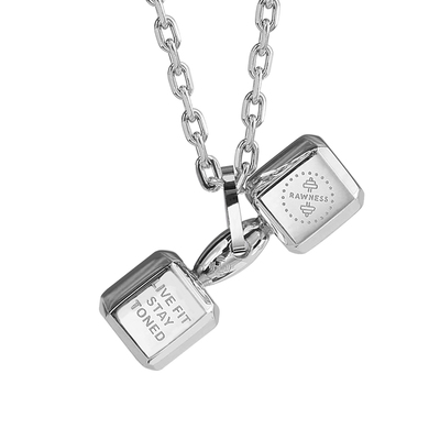 mini迷你健身美式钛钢哑铃项链