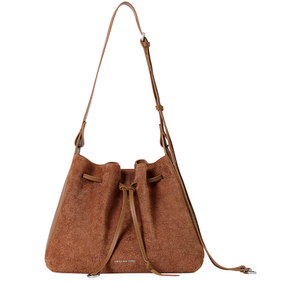 乙颂单肩斜挎包头层牛皮麂皮包包