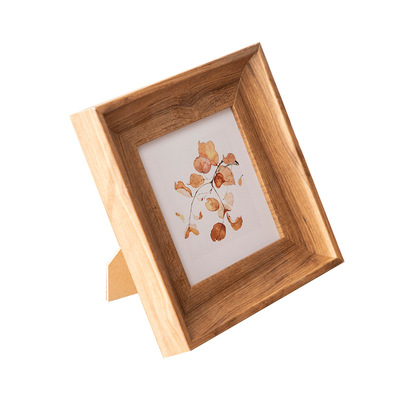 木纹正方形树脂6寸咖啡色相片框
