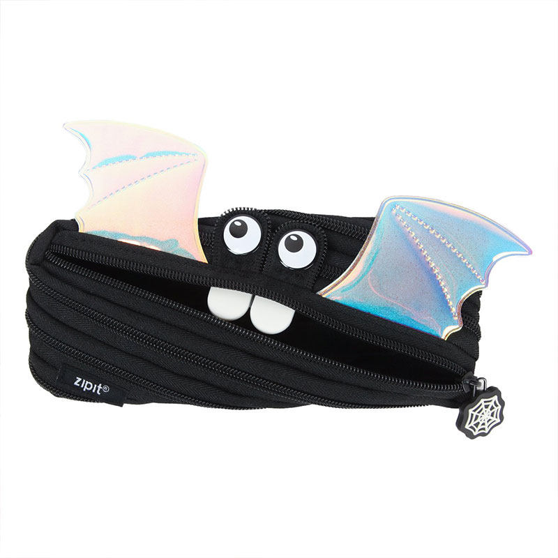 新ZIPIT蝙蝠笔袋拉链大牙怪兽文具袋学生个性创意礼物收纳化妆包M_虎窝淘