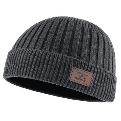 七匹狼帽子男秋冬季针织帽瓜皮帽