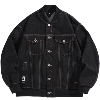 太平鸟男装明线牛仔外套春潮流夹克B2BJE1Z02