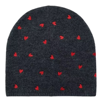 套袖3739225心形刺绣无檐针织帽