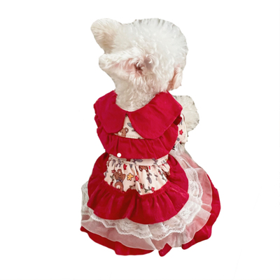 西班牙公主洛丽塔冬装小型犬衣服