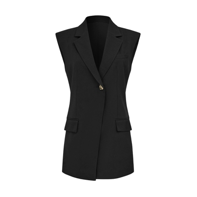 YLLEELLY中长款无袖西装马甲