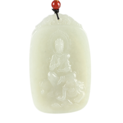欧说珠宝和田玉普贤吊坠吉祥如意