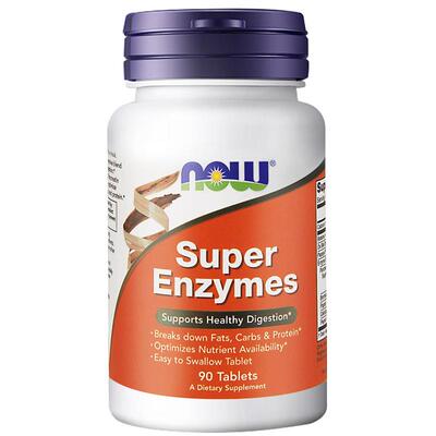 now foods美国进口复合全谱超级消化酶片super enzymes成人正品