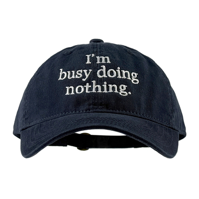 MUCUNXI 慵懒风I'm busy doing nothing 趣味标语鸭舌帽男女同款