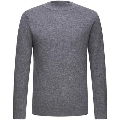 纯色德绒半高领套头针织衫