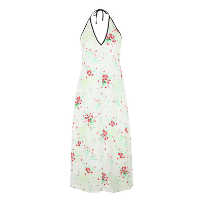 bettychow印花挂脖连衣裙