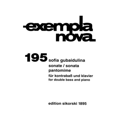 奏鸣曲 哑剧 古拜杜丽娜 为低音提琴和钢琴 现代作品系列 思考斯基原版乐谱书 Gubaidulina Sonate/Pantomime SIK1895