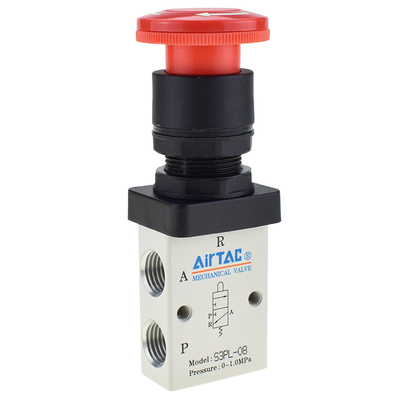 亚德客平头手动按钮蘑菇头机械阀