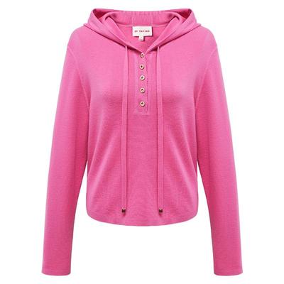 EP雅莹纯羊毛粉色连帽套头针织衫