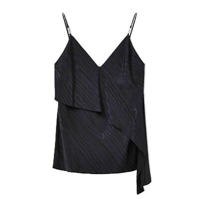 【V领荷叶边】Marisfrolg玛丝菲尔夏季新款黑色吊带礼服上衣女士