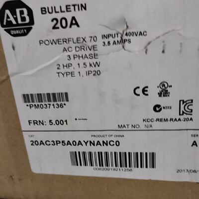 议价罗克韦尔PowerFlex70 变频器20AC3P5A0AYNANC0 AB全新原装
