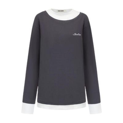 SHROENRO假两件绣花T恤