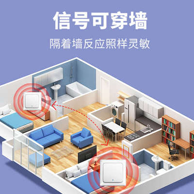 希崖无线遥控开关面板免布线双控智能随意贴开关控制器关灯神器