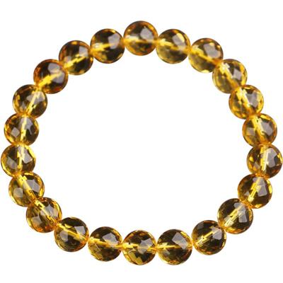 晶韵单圈黄水晶闪亮128切面手链