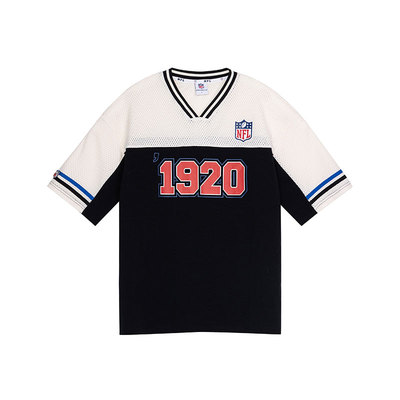 NFL官方美式复古网眼拼接短袖T恤