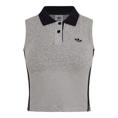 Adidas/阿迪达斯正品三叶草女士透气翻领针织POLO领背心T恤KY5694