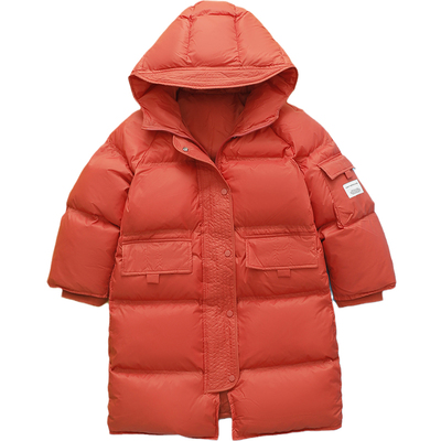 雅鹿儿童过膝长款女童羽绒服