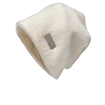 大头围毛绒堆堆帽女秋冬2025新款