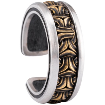 甲胄戒指丨琢匠原创复古潮流s925银尾戒男国风小众配饰指环饰品女