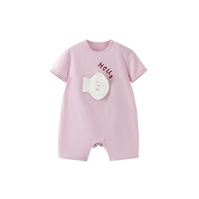 papa爬爬夏季新款男女宝宝造型包屁衣纯棉可爱婴儿连体衣外出超萌