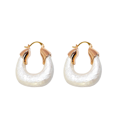 DSTYLE欧美气质独特棉花珍珠耳饰