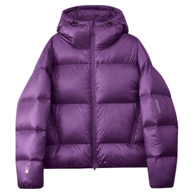 蜘蛛秋冬女轻量连帽极光厚羽绒服