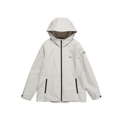 国家地理户外防风防泼水透湿女款登山徒步windstopper连帽夹克