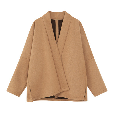 汉服日常飞机袖2023秋冬羊毛显瘦