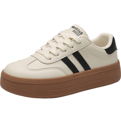 德训鞋时尚休闲平底低跟系带