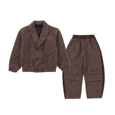 男童复古痞帅风套装2025冬季新款