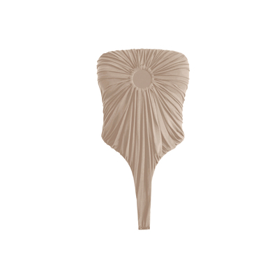 DUE E CHEN O-Pleats 镂空褶皱连体衣｜真丝混纺