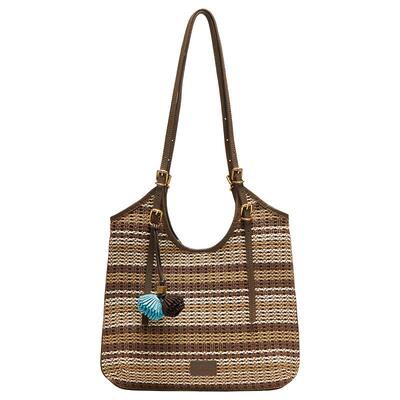 思加图草香包托特包大容量编织包