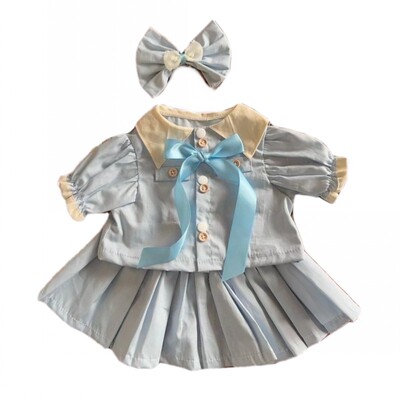 50-55cm重生娃娃衣服女孩JK套装女娃制服衬衣裙子两件套夏季新款