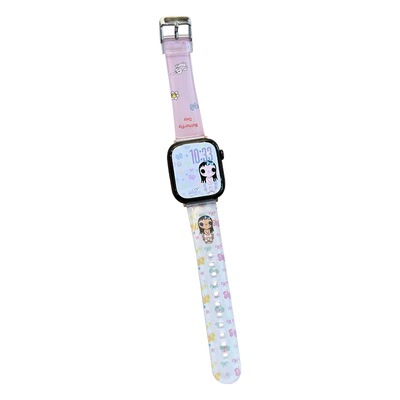 适用iwatch韩系可爱小玉硅胶表带