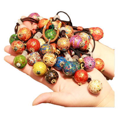 中兿盛嘉漆犀皮漆单珠项链