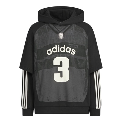 adidas阿迪达斯三叶草男子运动休闲假两件连帽套头衫卫衣KC2607