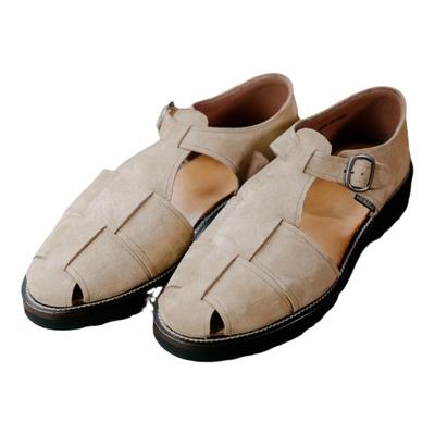 SHOESILO HANS布雷克真皮牛皮凉鞋沙色德山商店限定款