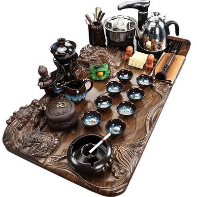 陶瓷全自动一体泡茶木功夫茶具