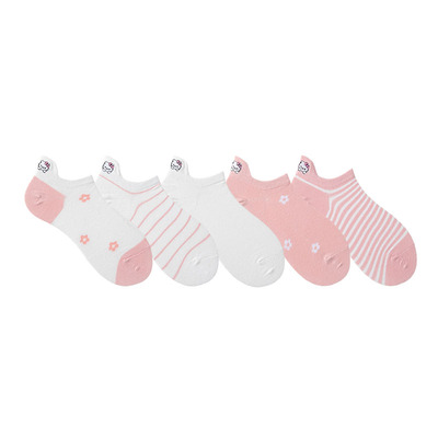 日系袜子女夏季薄款hellokitty袜子刺绣KT可爱袜子粉色条纹袜子
