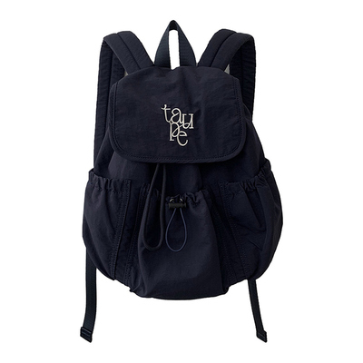 尼龙防泼水抽绳帆布包通勤双肩包