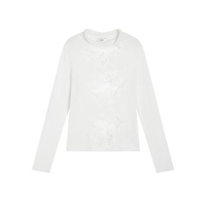 ICE DUST x LOOKNOW2025冬季新款高领镂空蕾丝针织打底