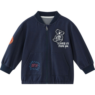 博睿恩儿童秋新款牛仔棒球服外套