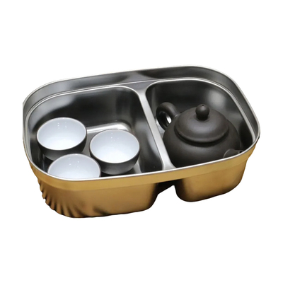 不锈钢储水茶盘大容量家用泡茶台